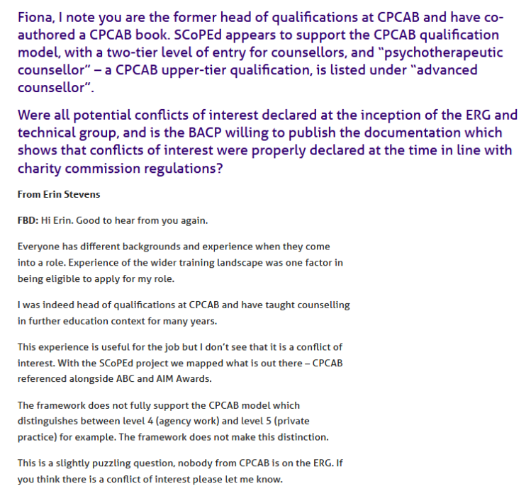 CTUK gets some answers from the BACP: Question 4